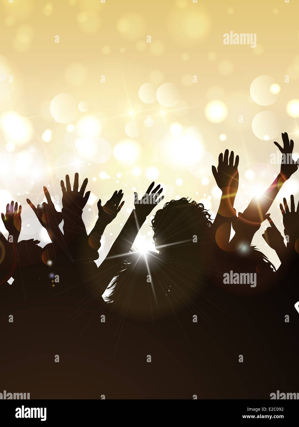 Silhouette of a party crowd on a christmas background Stock Photo - Alamy