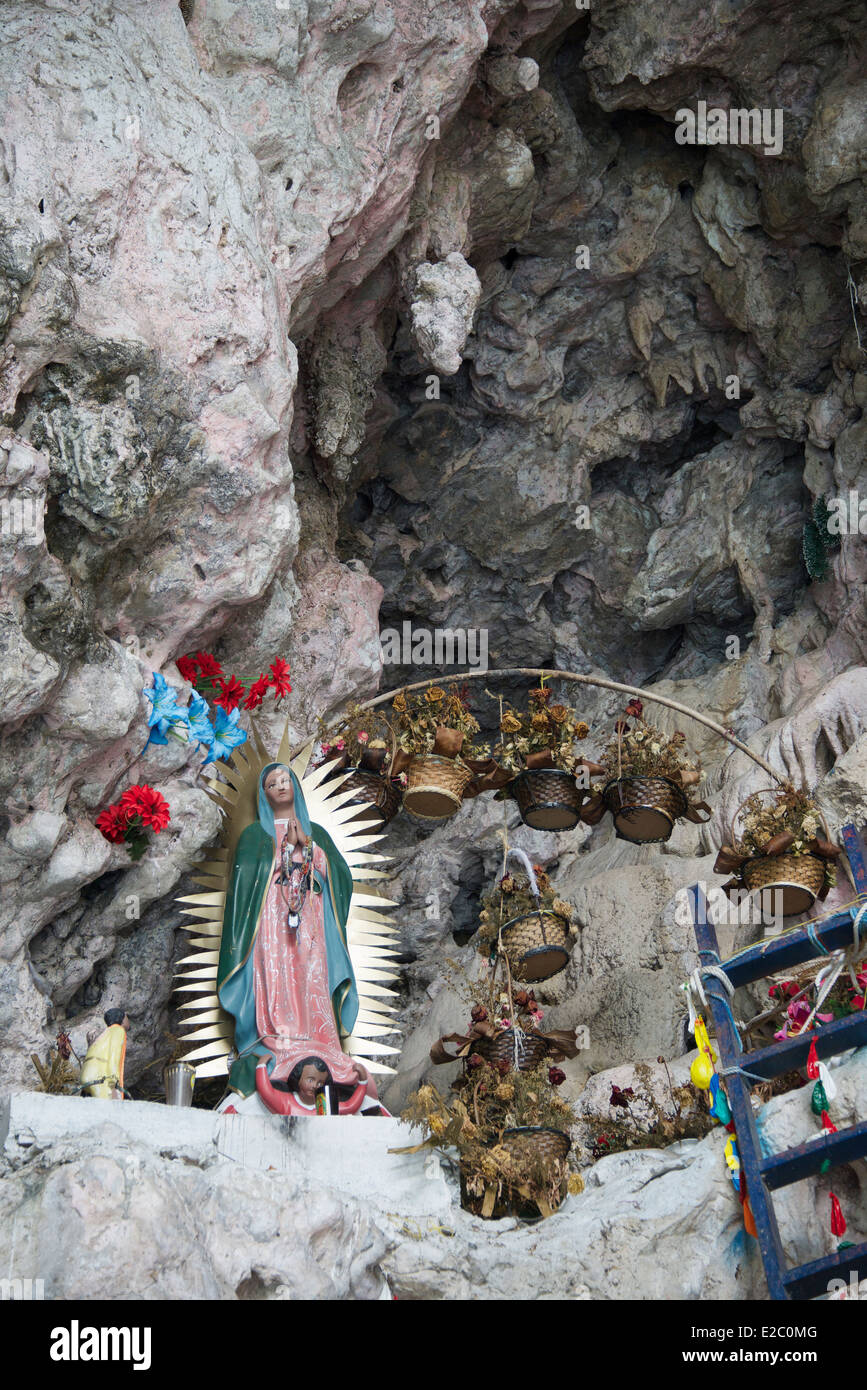 Altar to Lady of Guadalupe in a cave Sumidero Canyon Chiapas Mexico ...