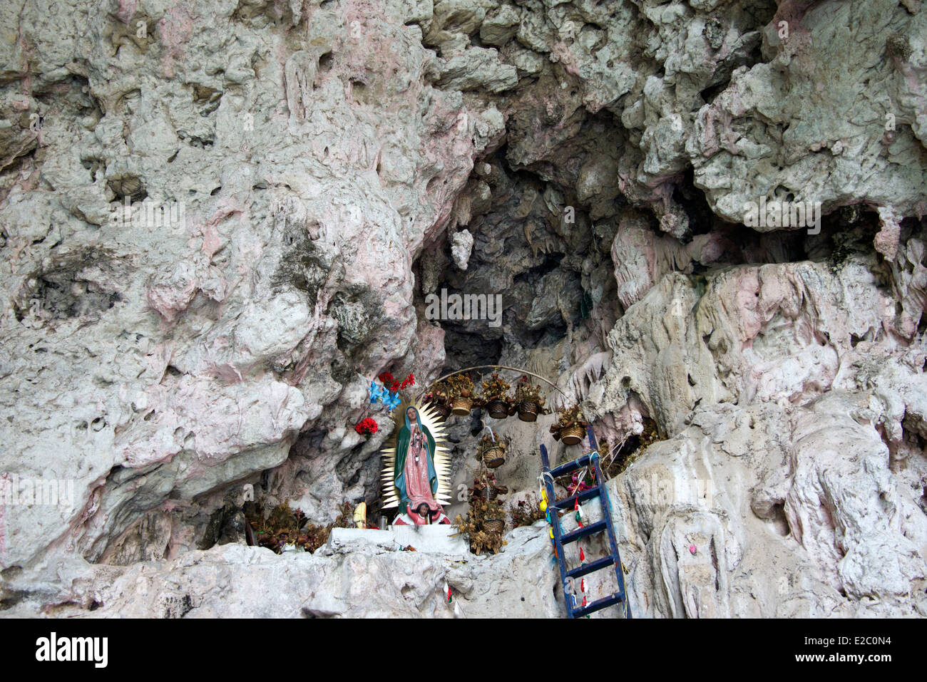 Altar to Lady of Guadalupe in a cave Sumidero Canyon Chiapas Mexico ...