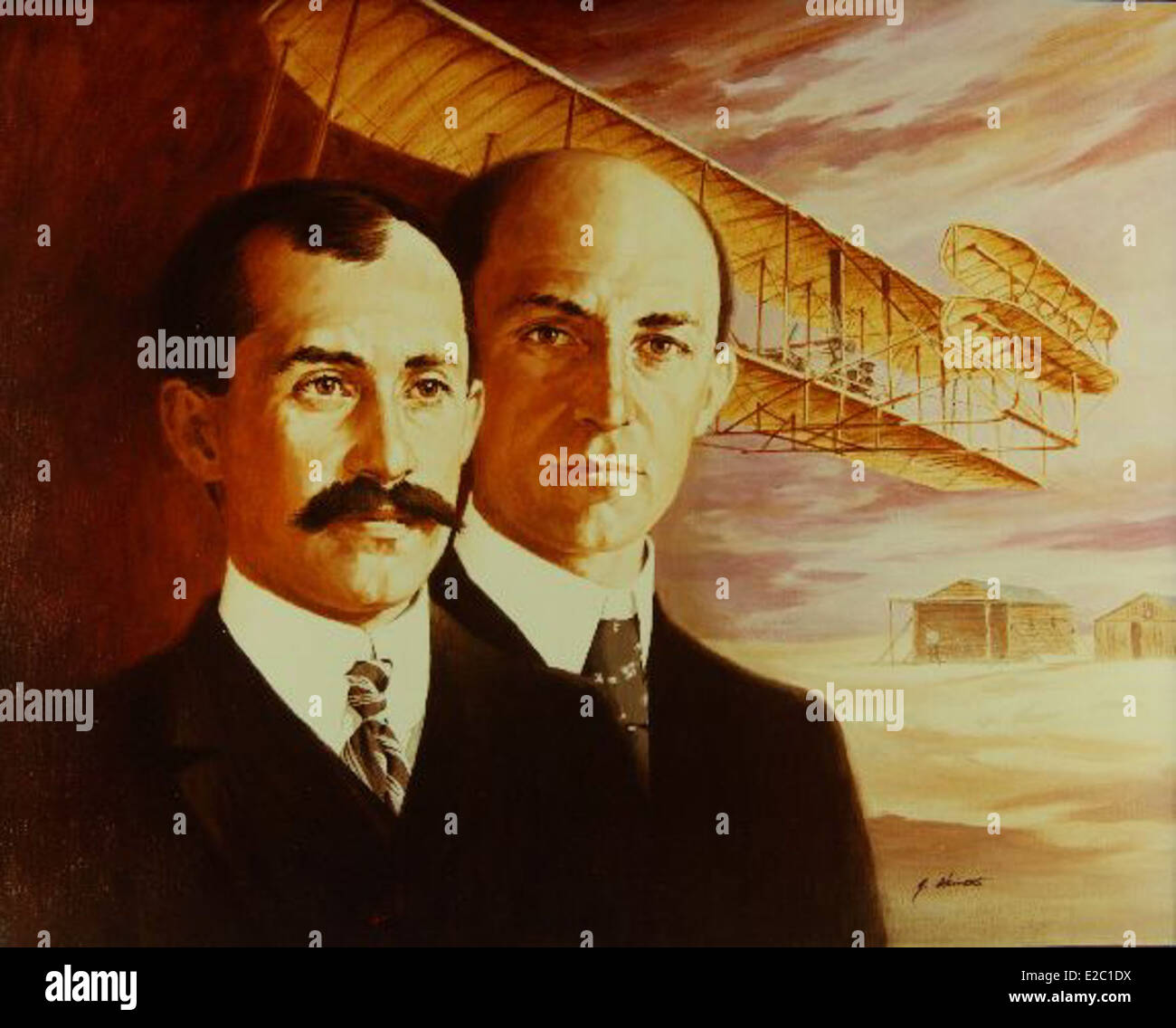 Wilbur and Orville Wright, credited with inventing and building the ...