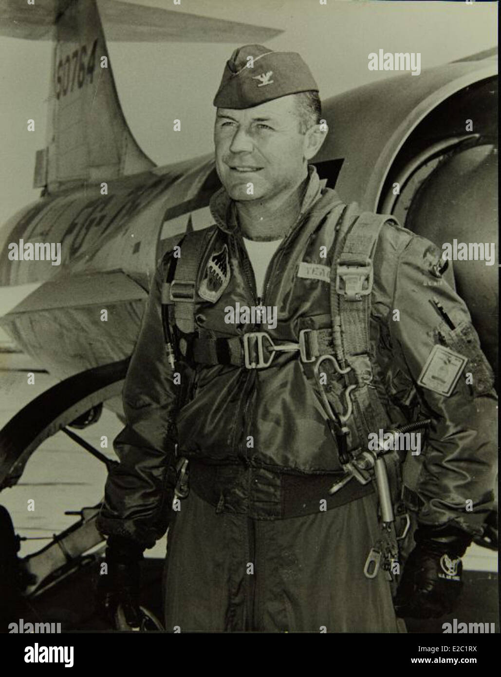 This image features Charles 'Chuck' Yeager, a famous test pilot and the ...