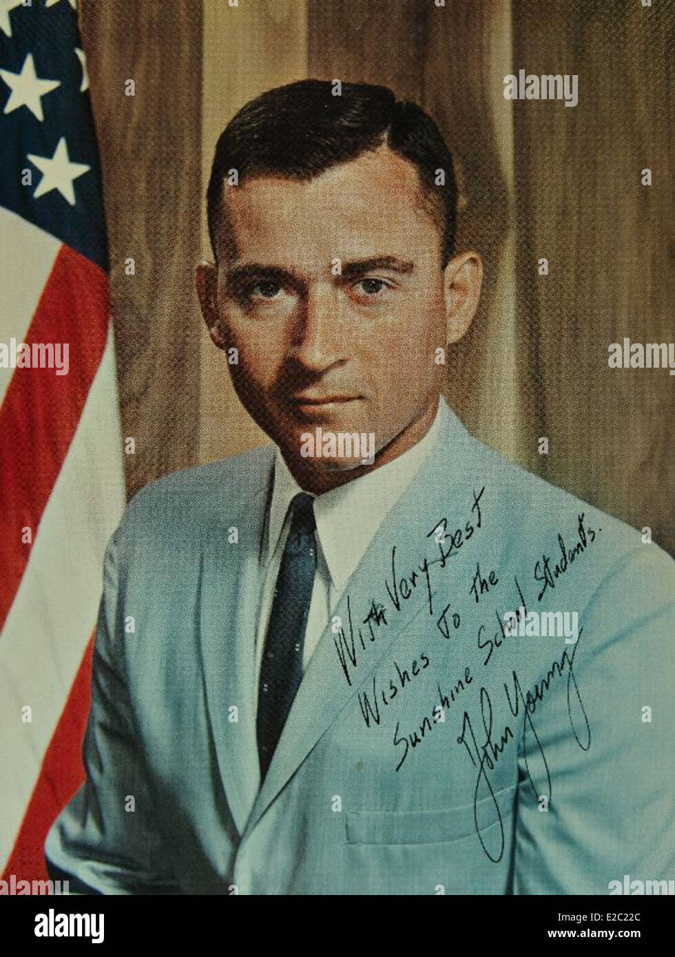 This photo features John Young, an aviation figure with notable ...