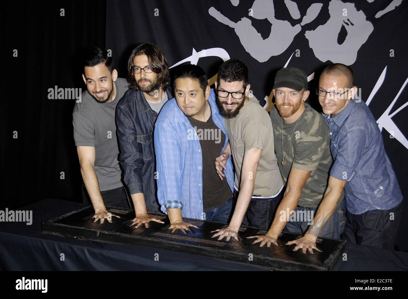 Los Angeles, CA, USA. 18th June, 2014. Mike Shinoda, Rob Bourdon, Joe ...