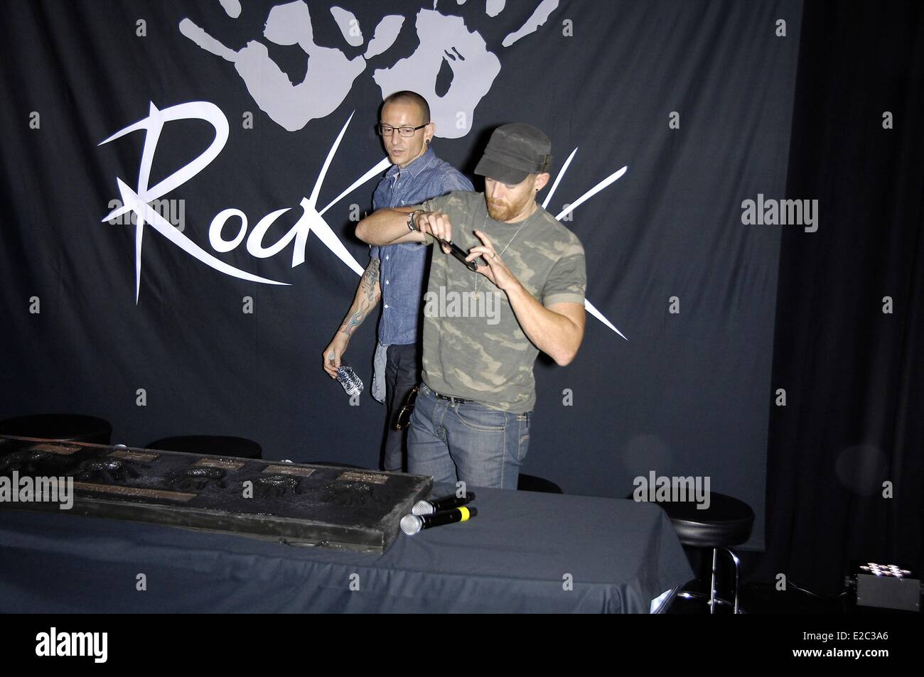 Los Angeles, CA, USA. 18th June, 2014. Chester Bennington, Dave Phoenix ...
