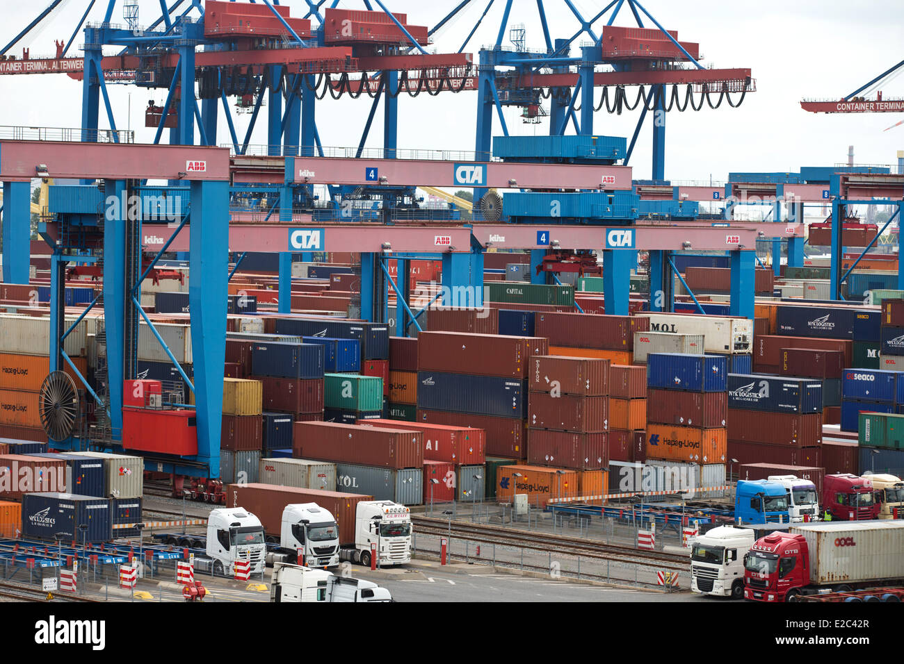 Hamburg, Germany. 16th June, 2014. Containers are seen at the Container ...