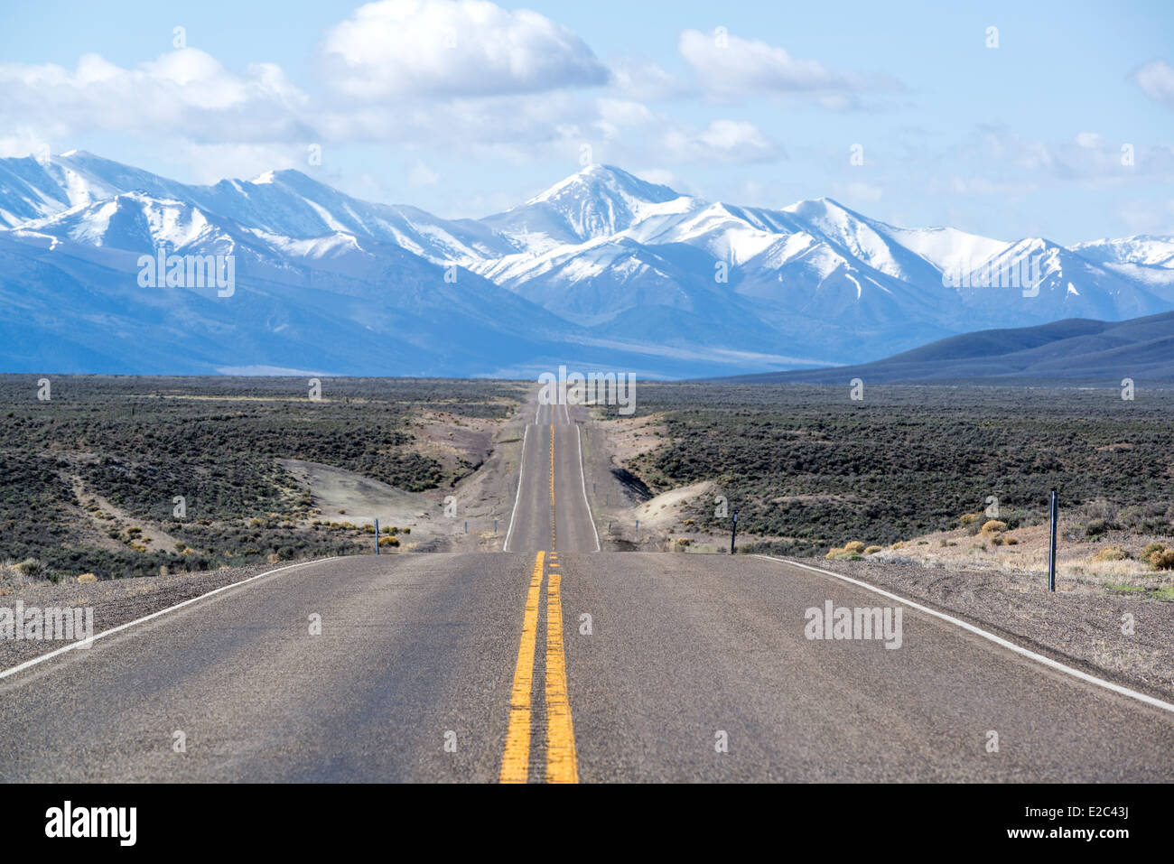 Desert highway below the Toiyabe Range, Nevada Stock Photo - Alamy