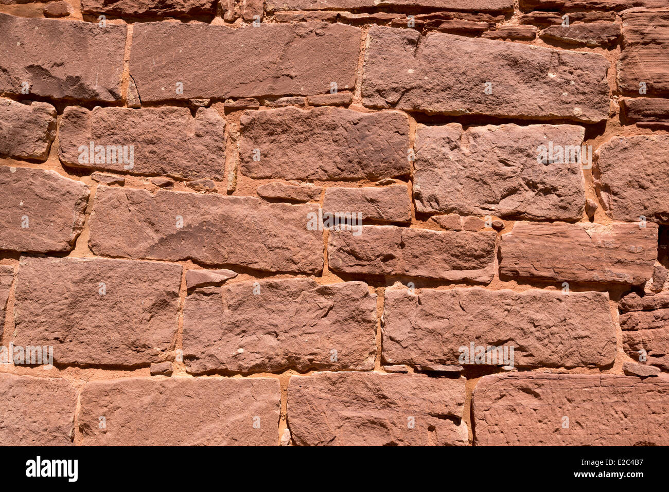 Stone wall of Winsor Castle, a historical building at Pipe Springs ...