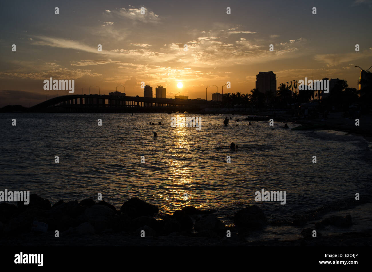 Miami beach sunset hi-res stock photography and images - Alamy