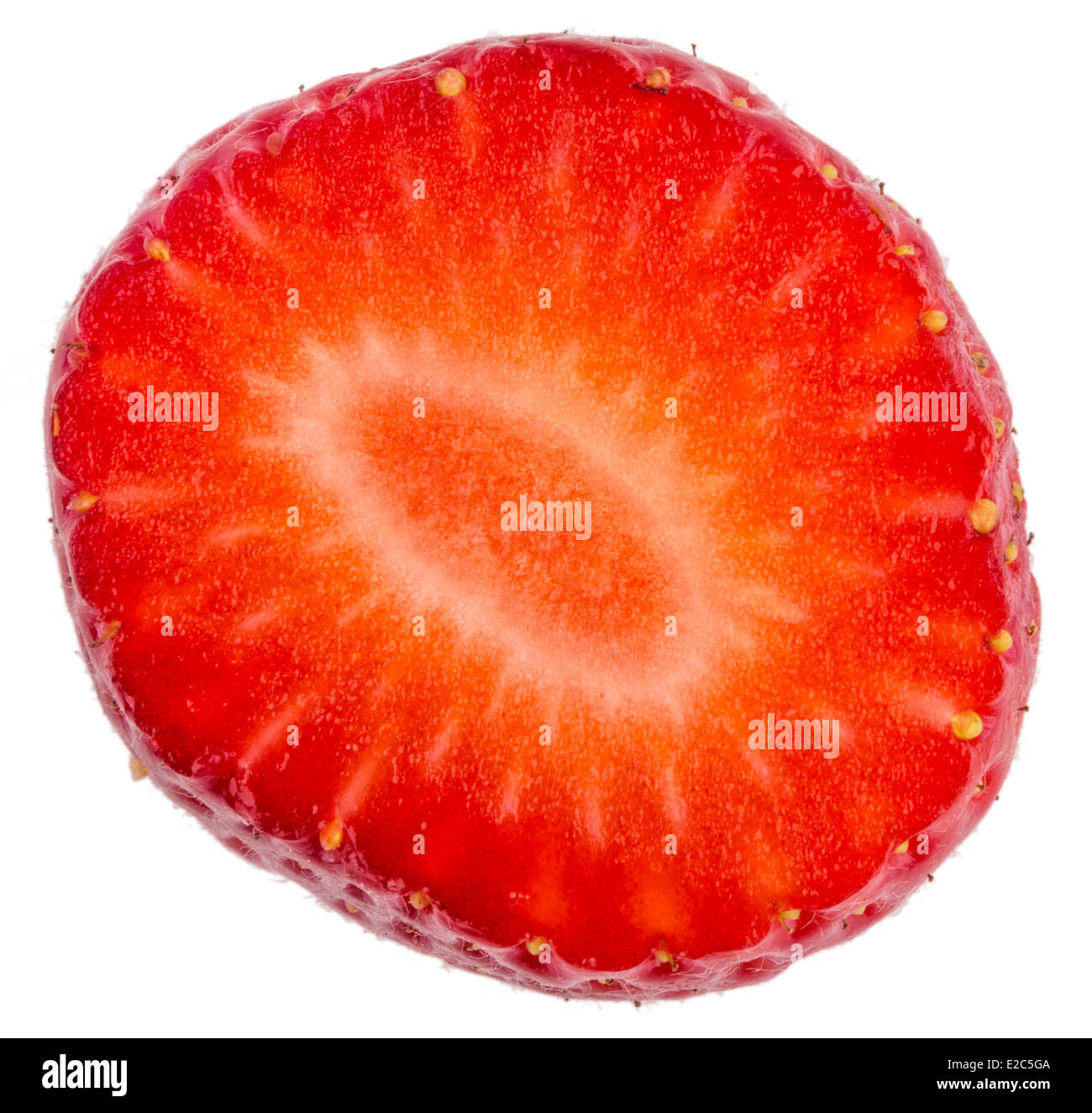Juicy strawberries in section isolated on white background Background ...