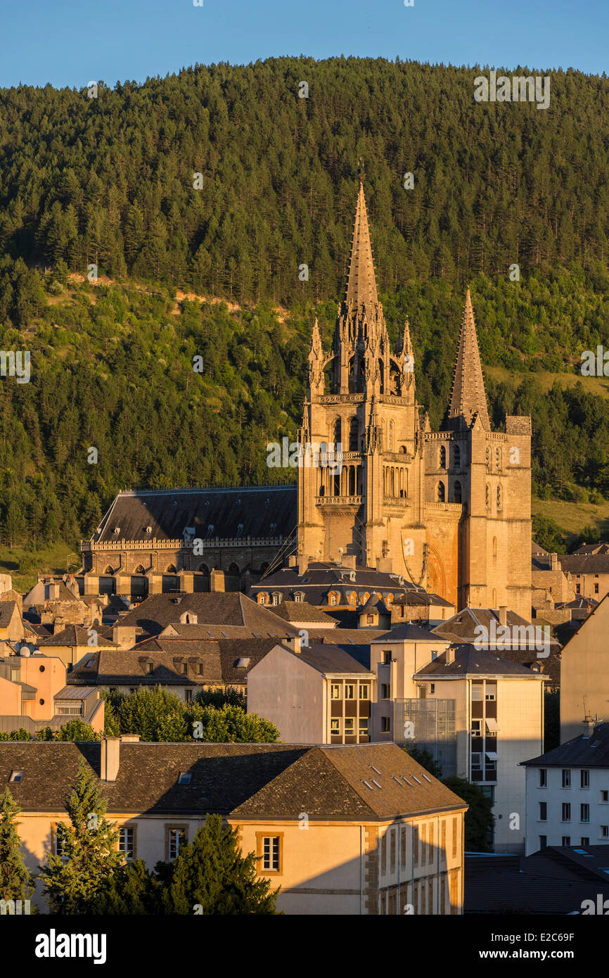 France, Lozere, Gevaudan, Lot Valley, Mende, Notre Dame et Saint Privat ...
