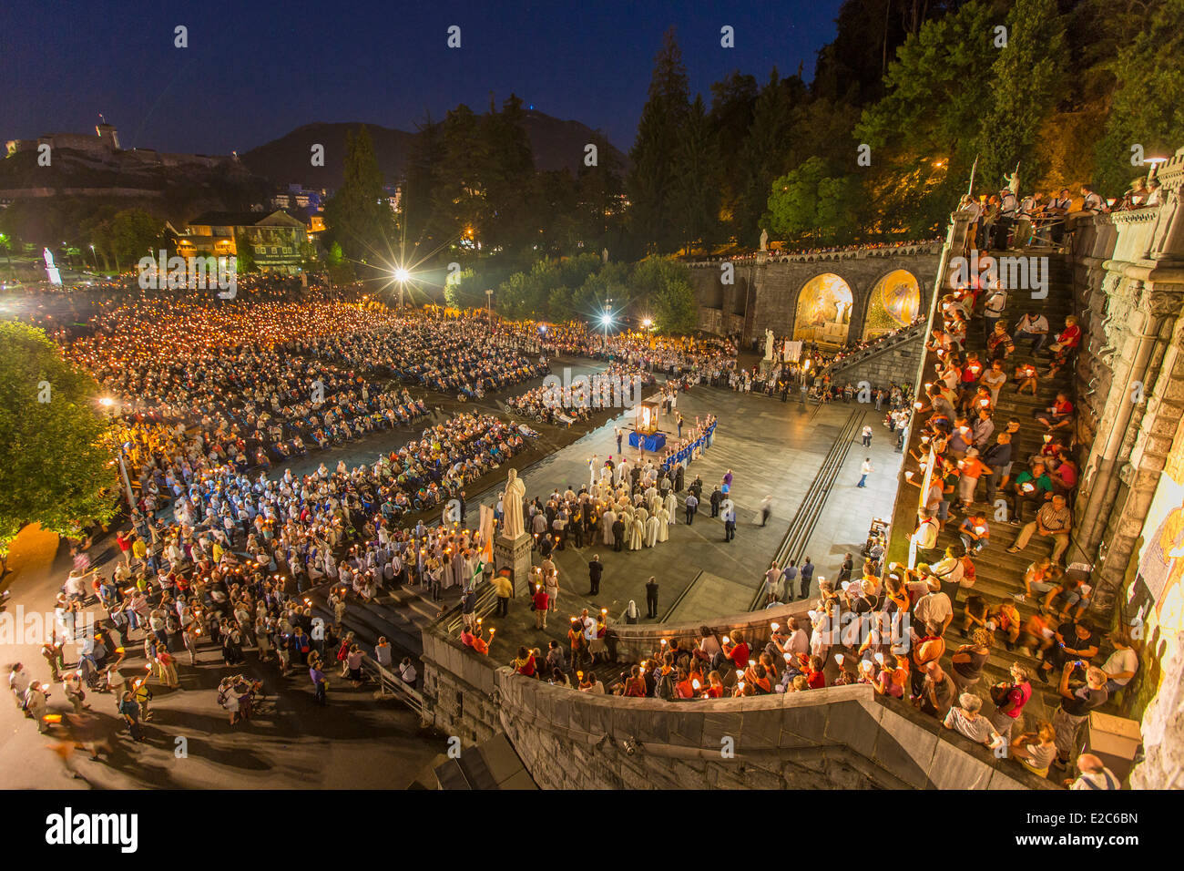 France, Hautes Pyrenees, Lourdes, Notre Dame de Lourdes Basilica, the ...