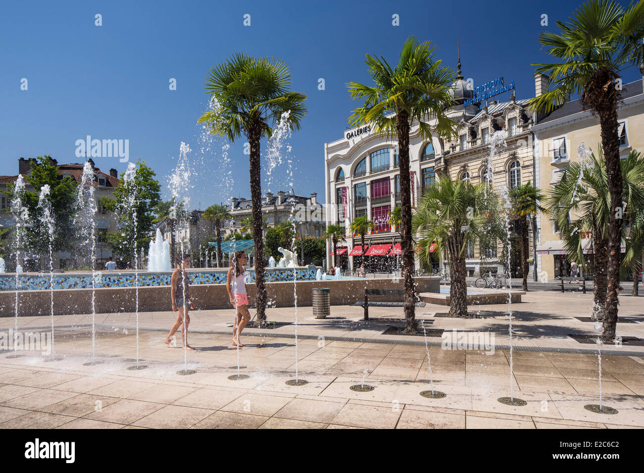 France, Pyrenees Atlantiques, Bearn, Pau, the Place Clemenceau Stock ...