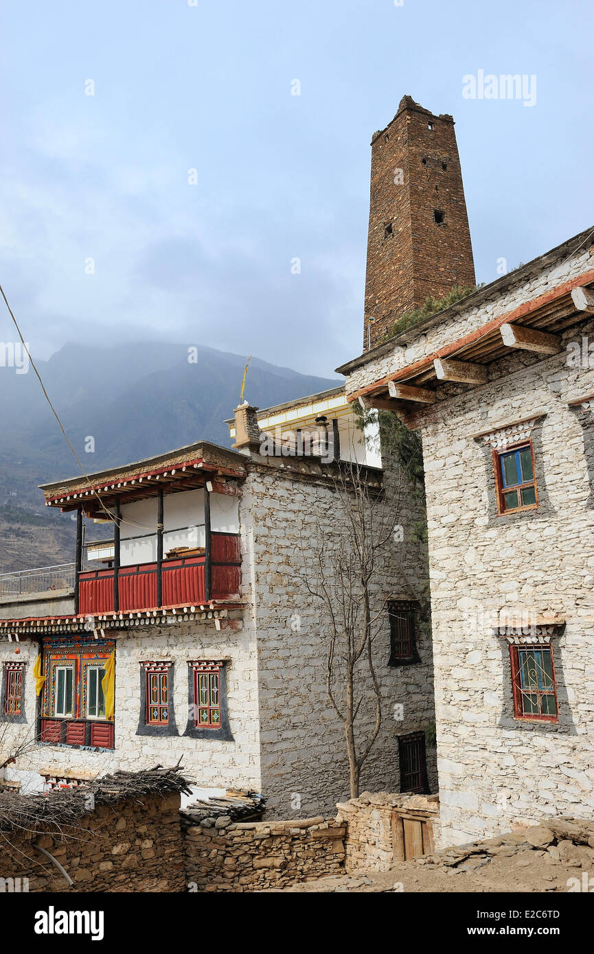 China, Sichuan, Kham, Gyarong valley, Danba surroundings, Suopo village ...