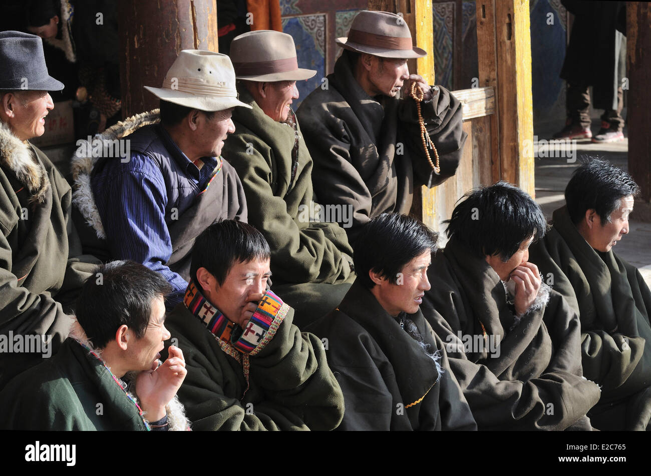 China, Qinghai, Amdo, Tongren, Monastery of Gomar, Losar, Watching ...