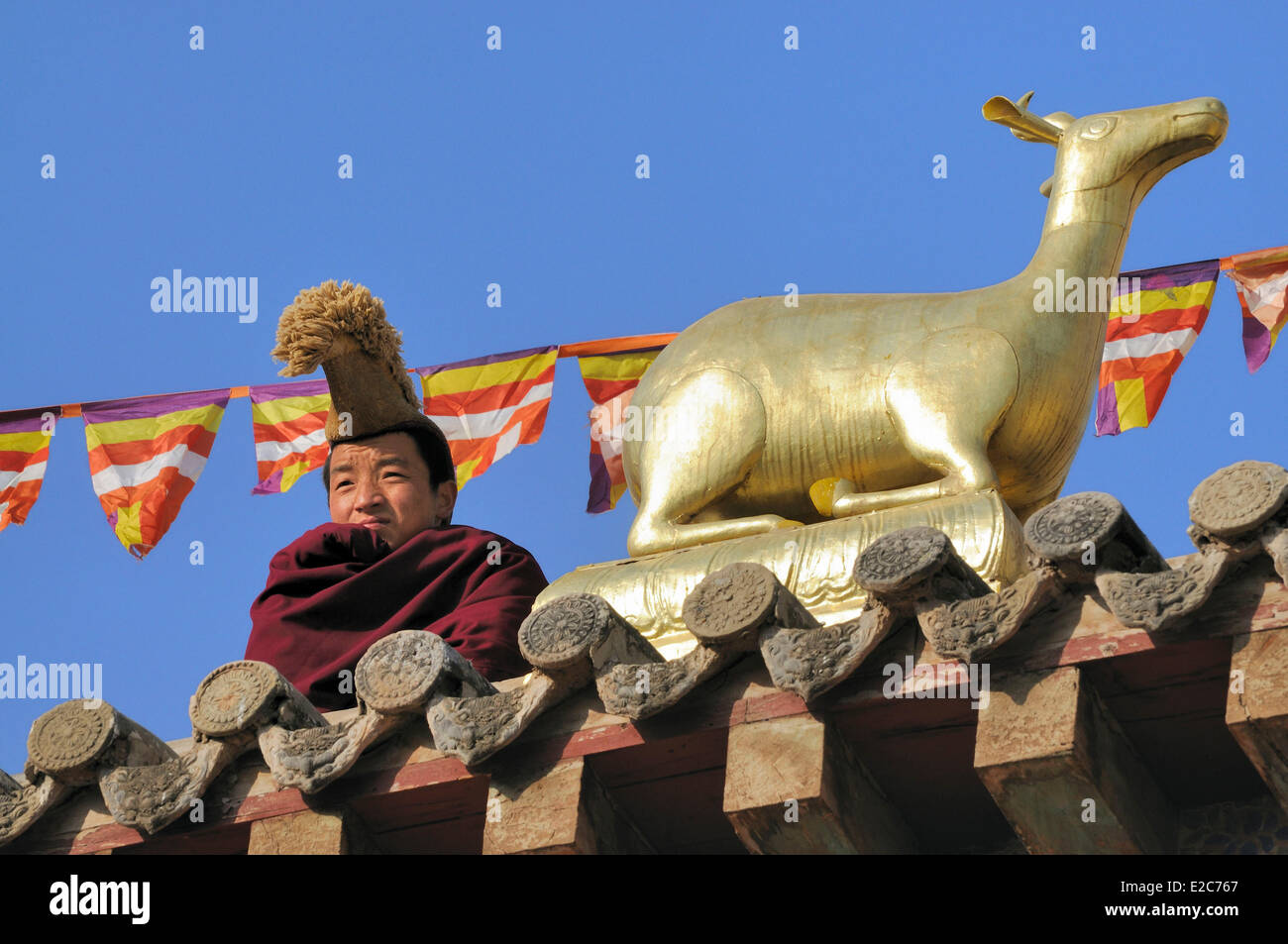 China, Qinghai, Amdo, Tongren, Losar, On top of Gomar (Guomari Si ...