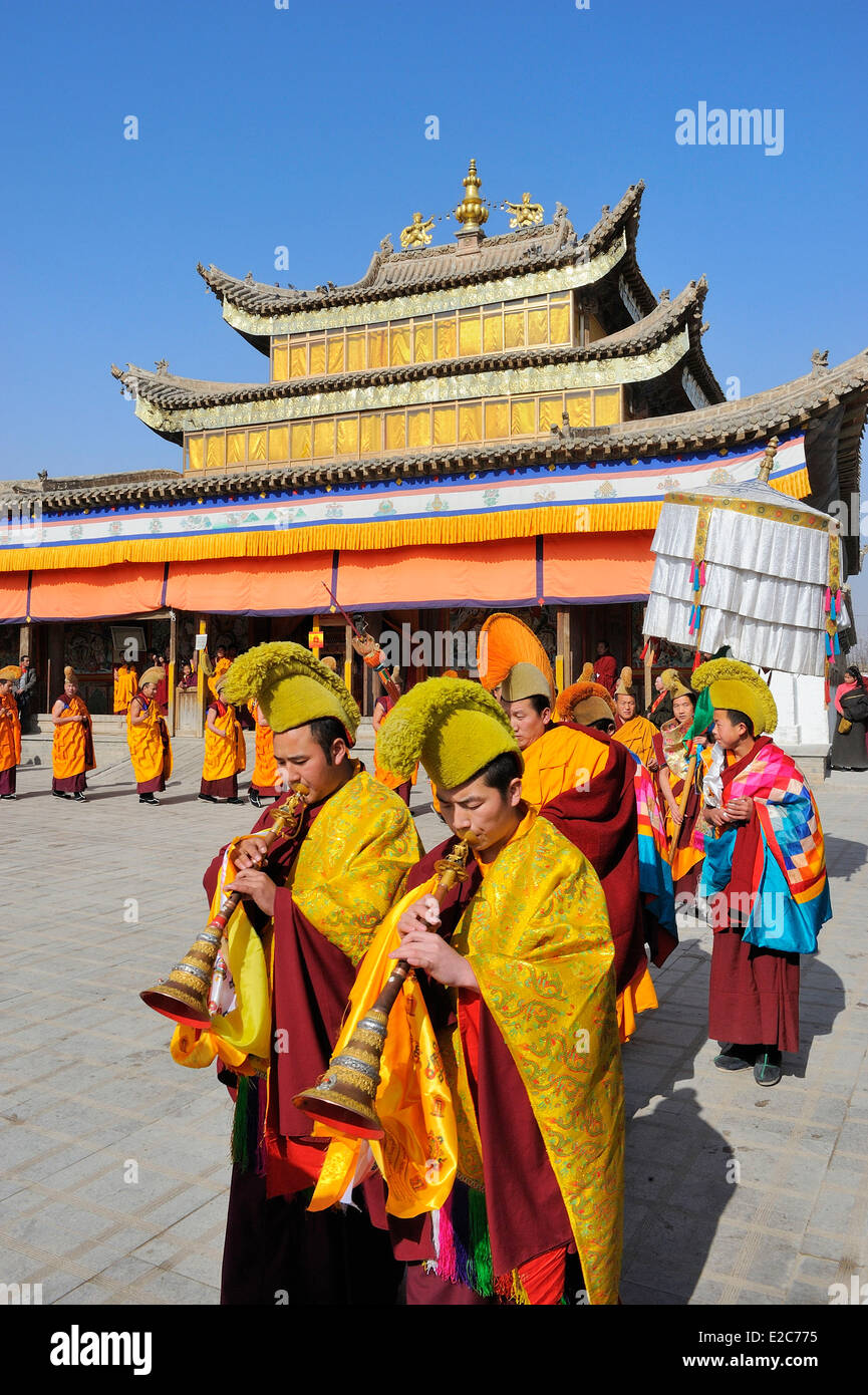 China, Qinghai, Amdo, Tongren, Monastery of Gomar, Losar, Opening ...