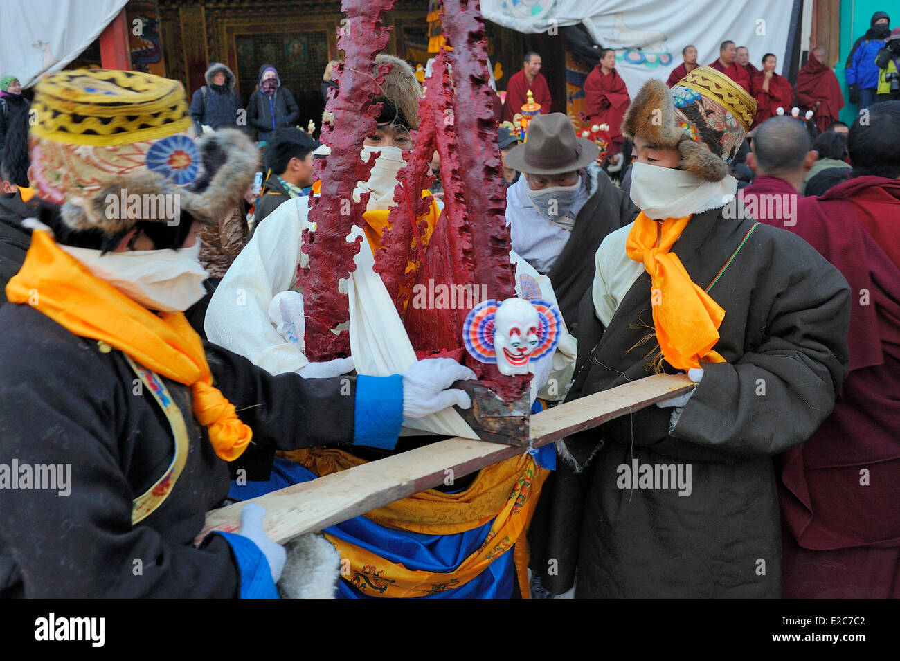 China, Qinghai, Amdo, Tongren, Lower Wutun monastery, Losar, Torma ...