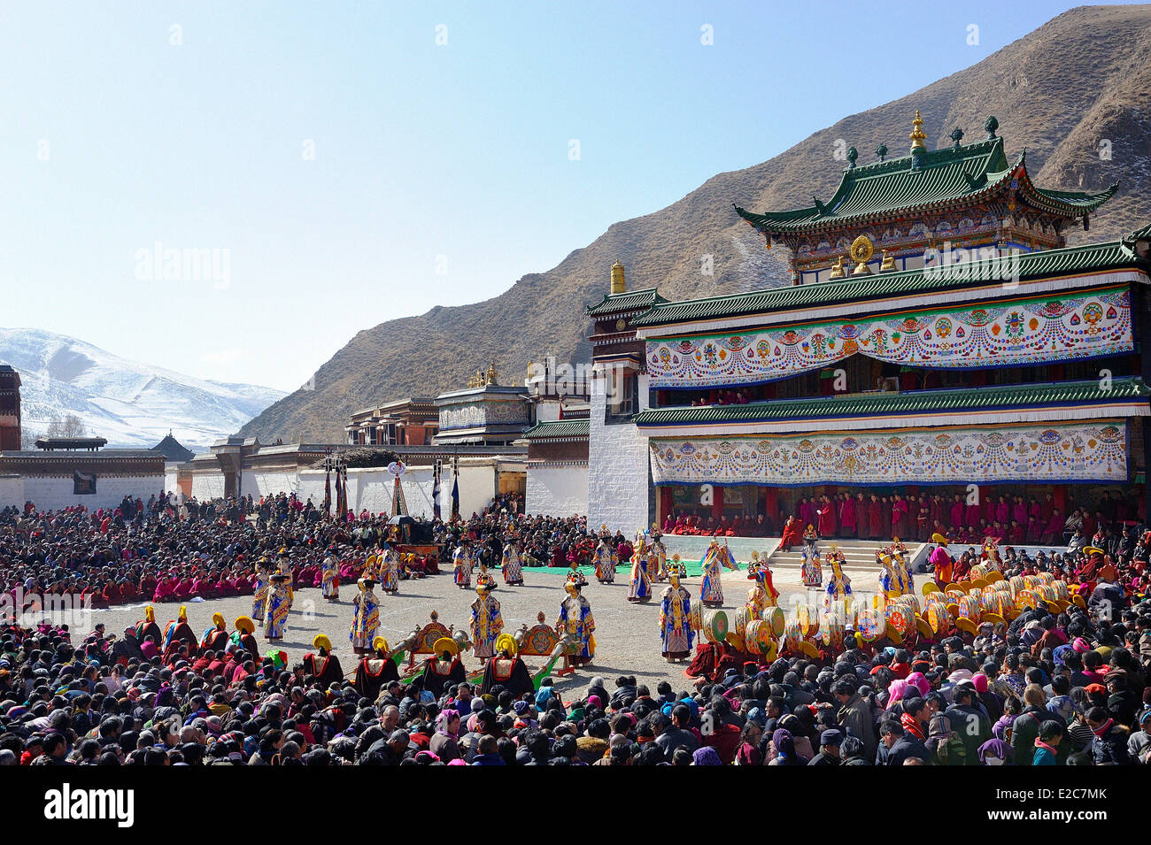 China, Gansu Province, Amdo, Xiahe, Monastery of Labrang, Losar, Cham ...