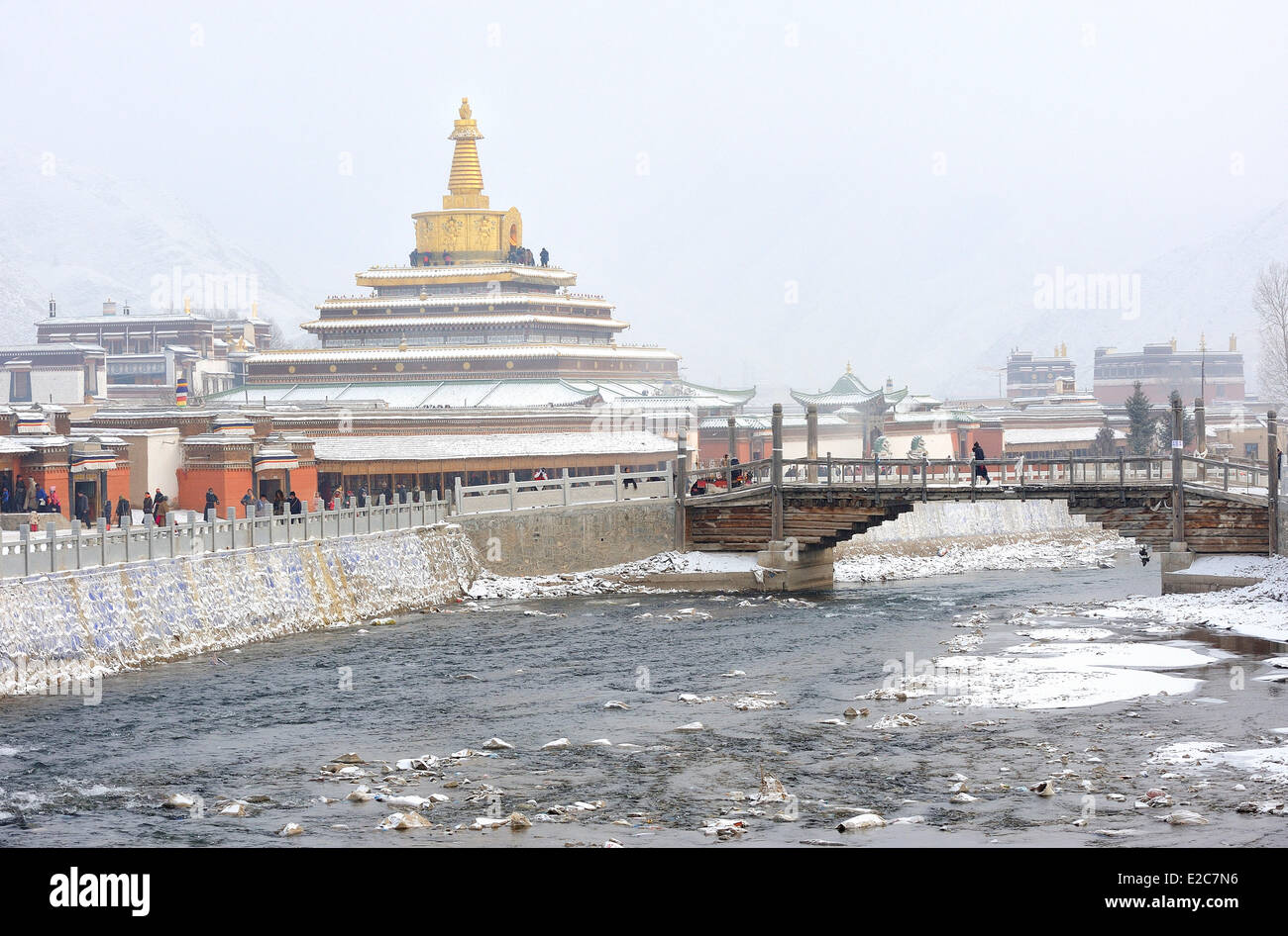 China, Gansu Province, Amdo, Xiahe, Monastery of Labrang, Sang chu ...