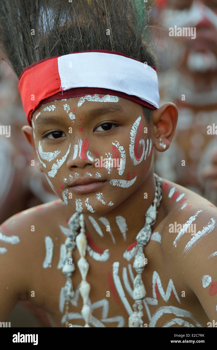 Indonesia, Sumbawa, Sumbawa Besar, festival with folk dances of the ...
