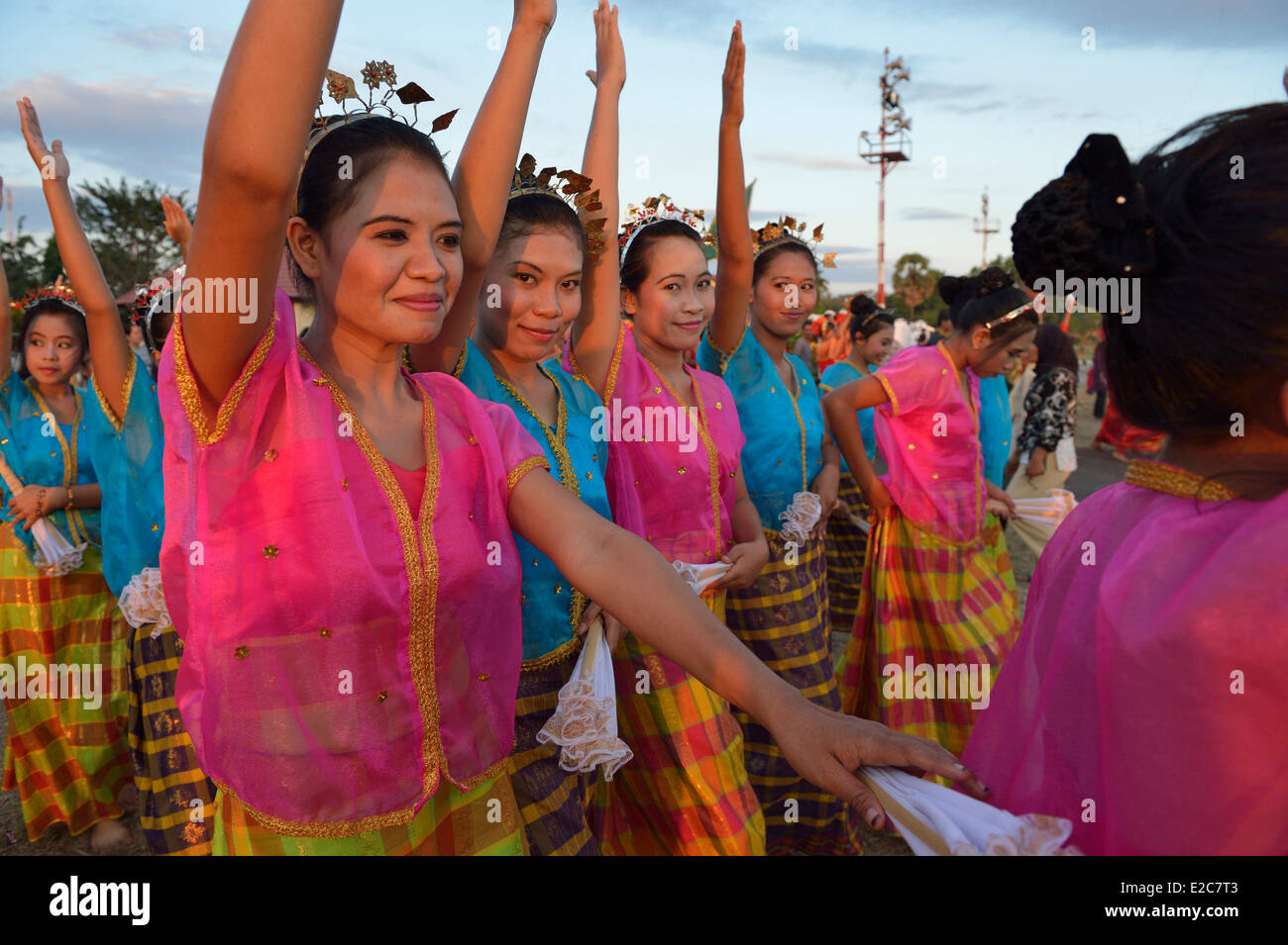 Indonesia, Sumbawa, Sumbawa Besar, festival with folk dances of the ...