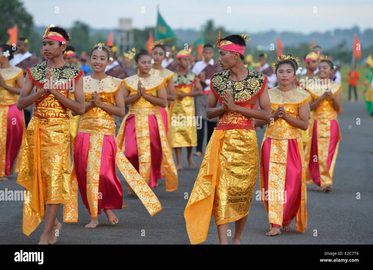 Indonesia, Sumbawa, Sumbawa Besar, festival with folk dances of the ...