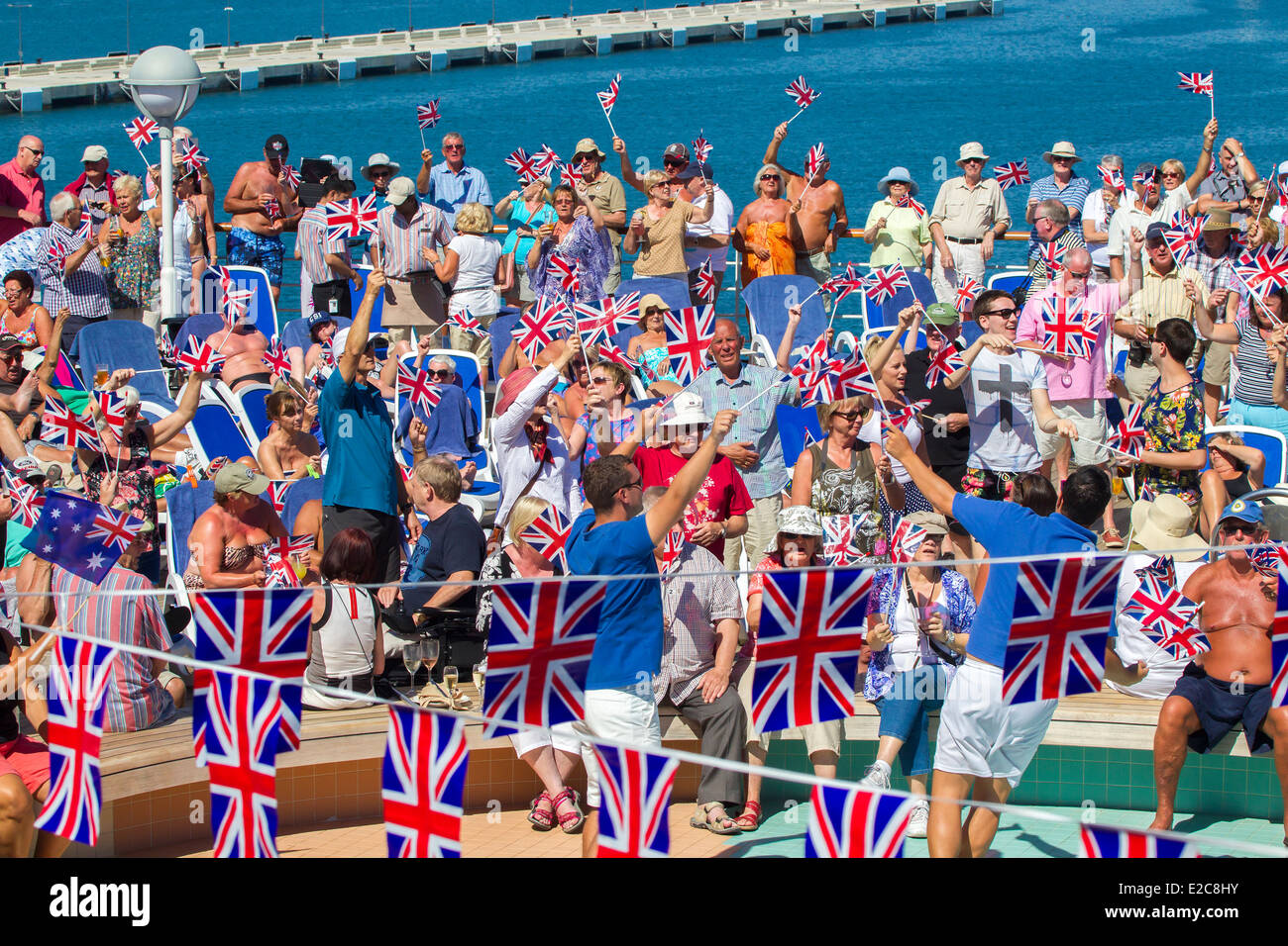 Leaving party around the pool deck on P&O Arcadia on leaving Majorca ...