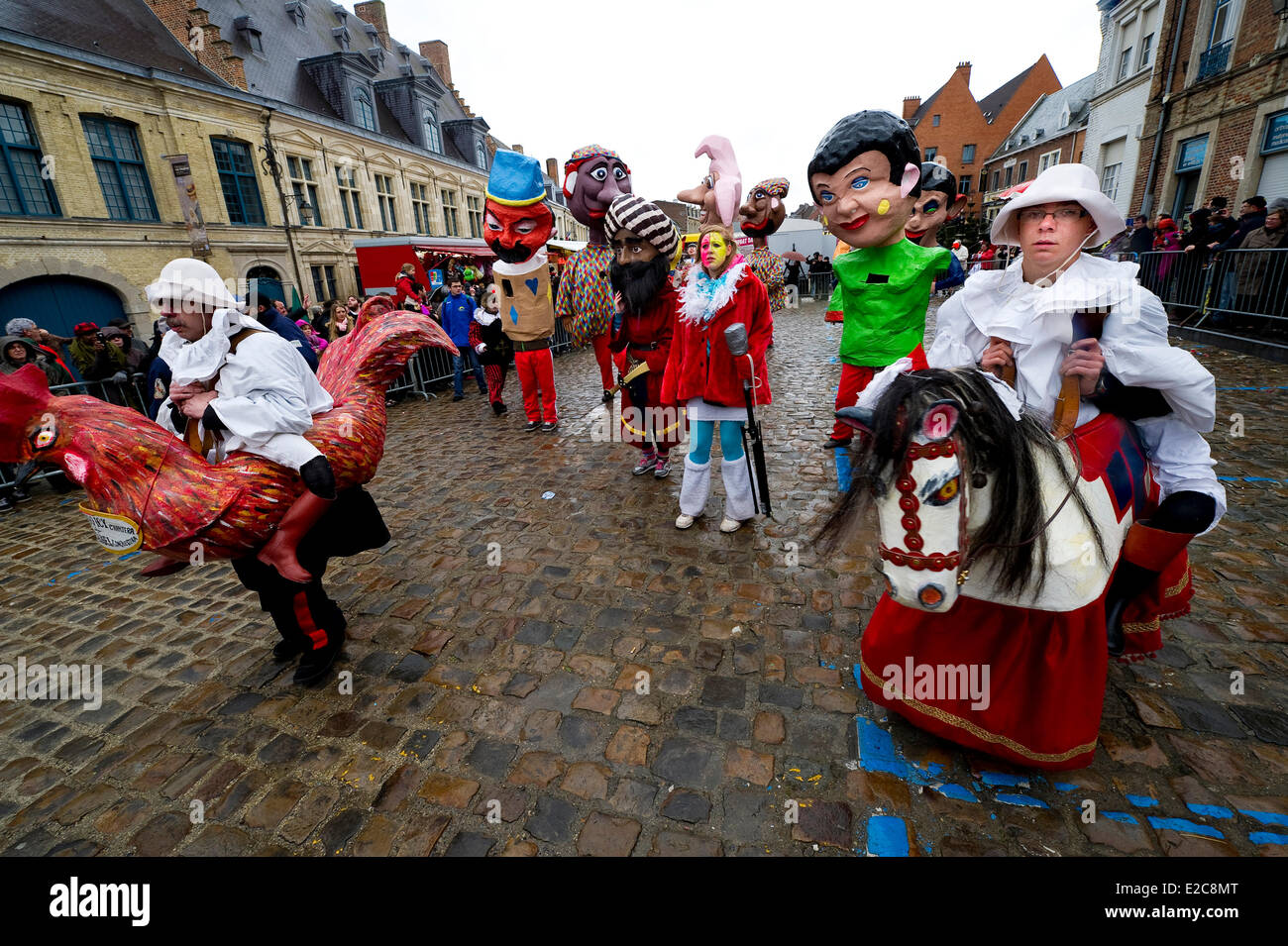 France, Nord, Cassel, Spring Carnival, parade of the heads and dance of ...