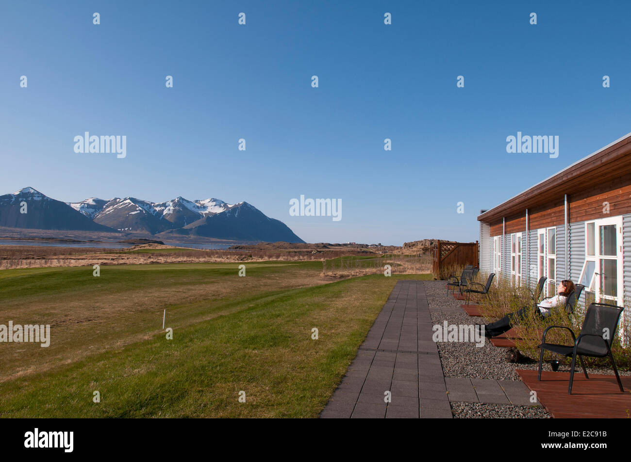 Iceland, Vesturland region, Bogarnes, Borgarnes Golf Club, Icelandair ...