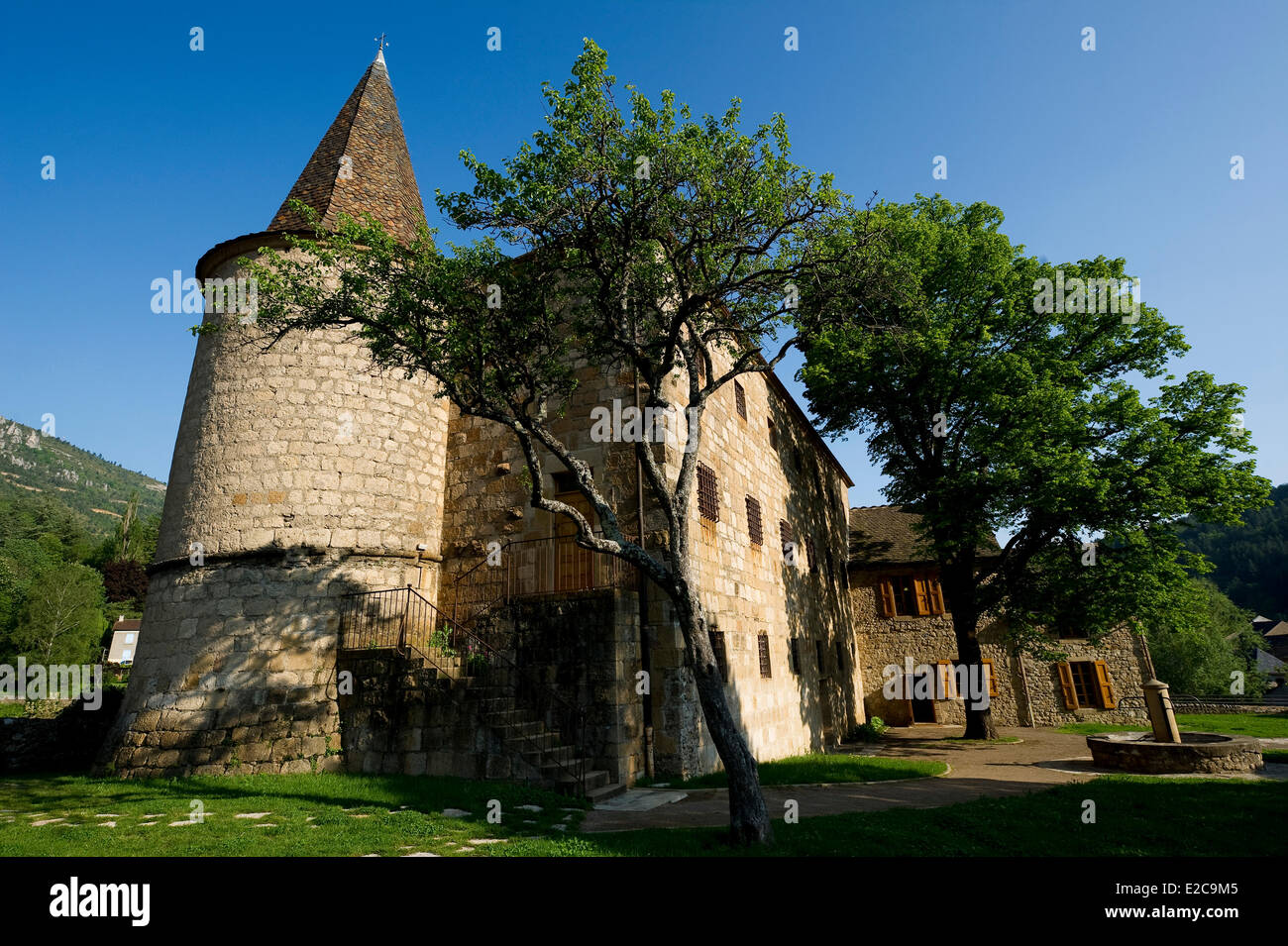 France, Lozere, Florac, Castle, home of the Cevennes National Park ...