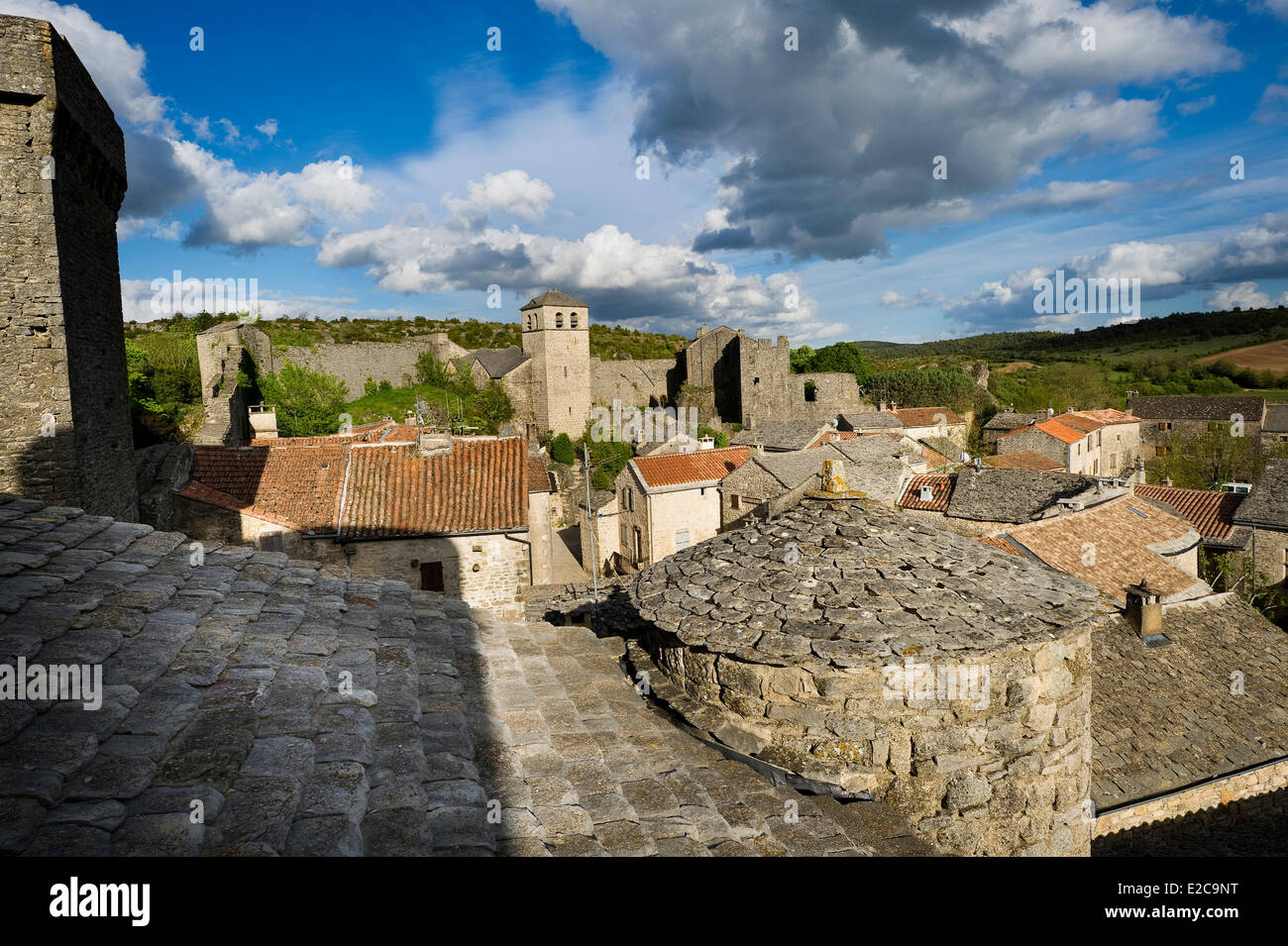 France, Aveyron, the Causses and the Cevennes, La Couvertoirade ...