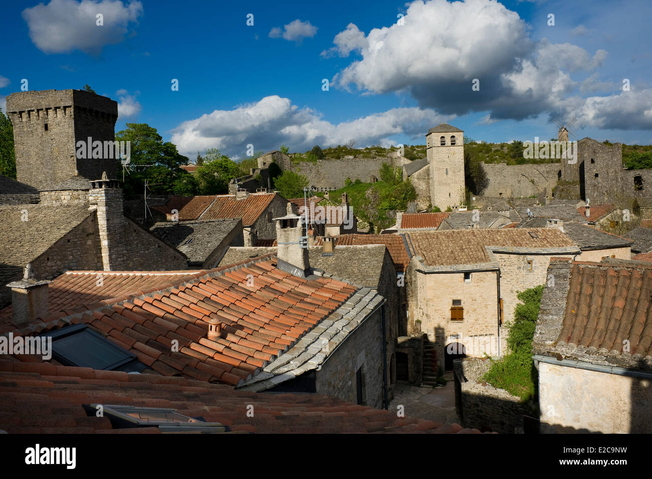 France, Aveyron, the Causses and the Cevennes, La Couvertoirade ...