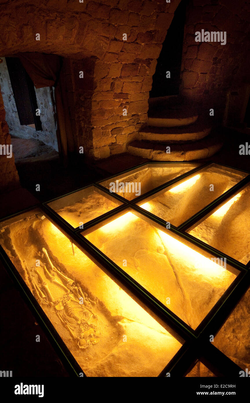 France, Aveyron, Gissac, Castle Montaigut, the 10th-15th century ...