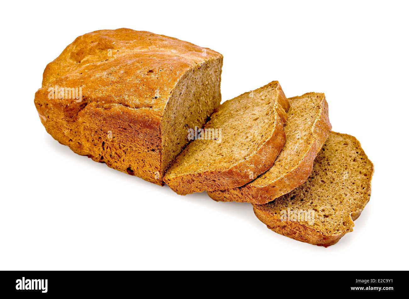 Sliced rye homemade bread isolated on white background Stock Photo - Alamy