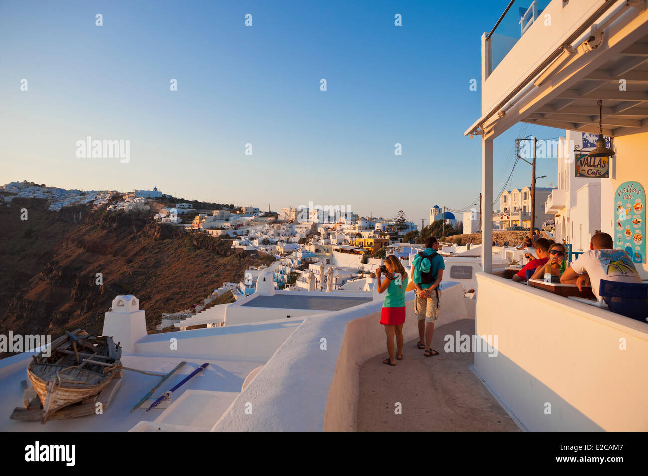 Greece, Cyclades, Aegean Sea, Santorini (Thira or Thera), the village ...