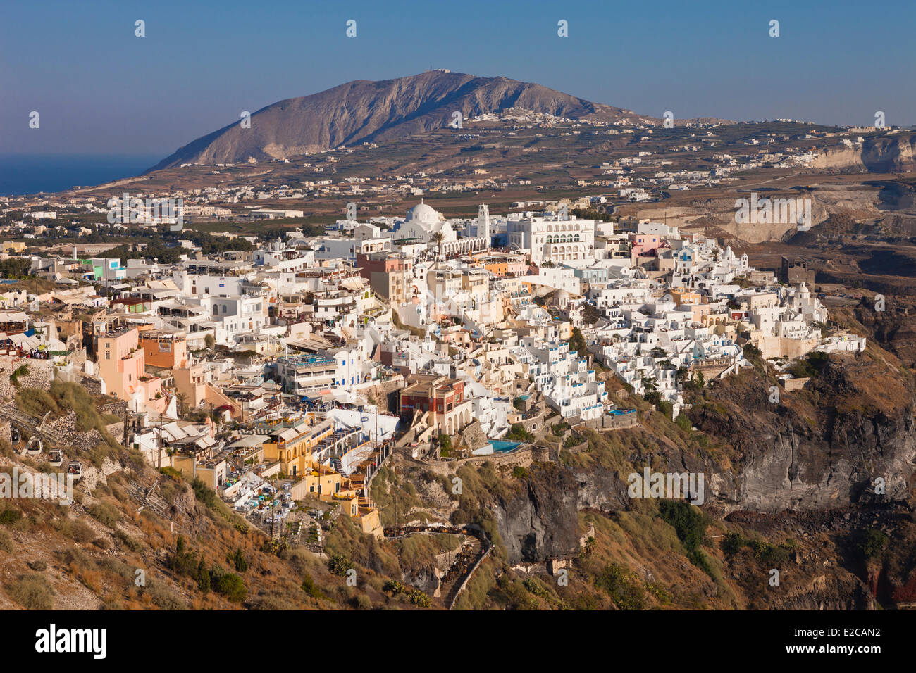 Greece, Cyclades, Aegean Sea, Santorini (Thira or Thera), the village ...