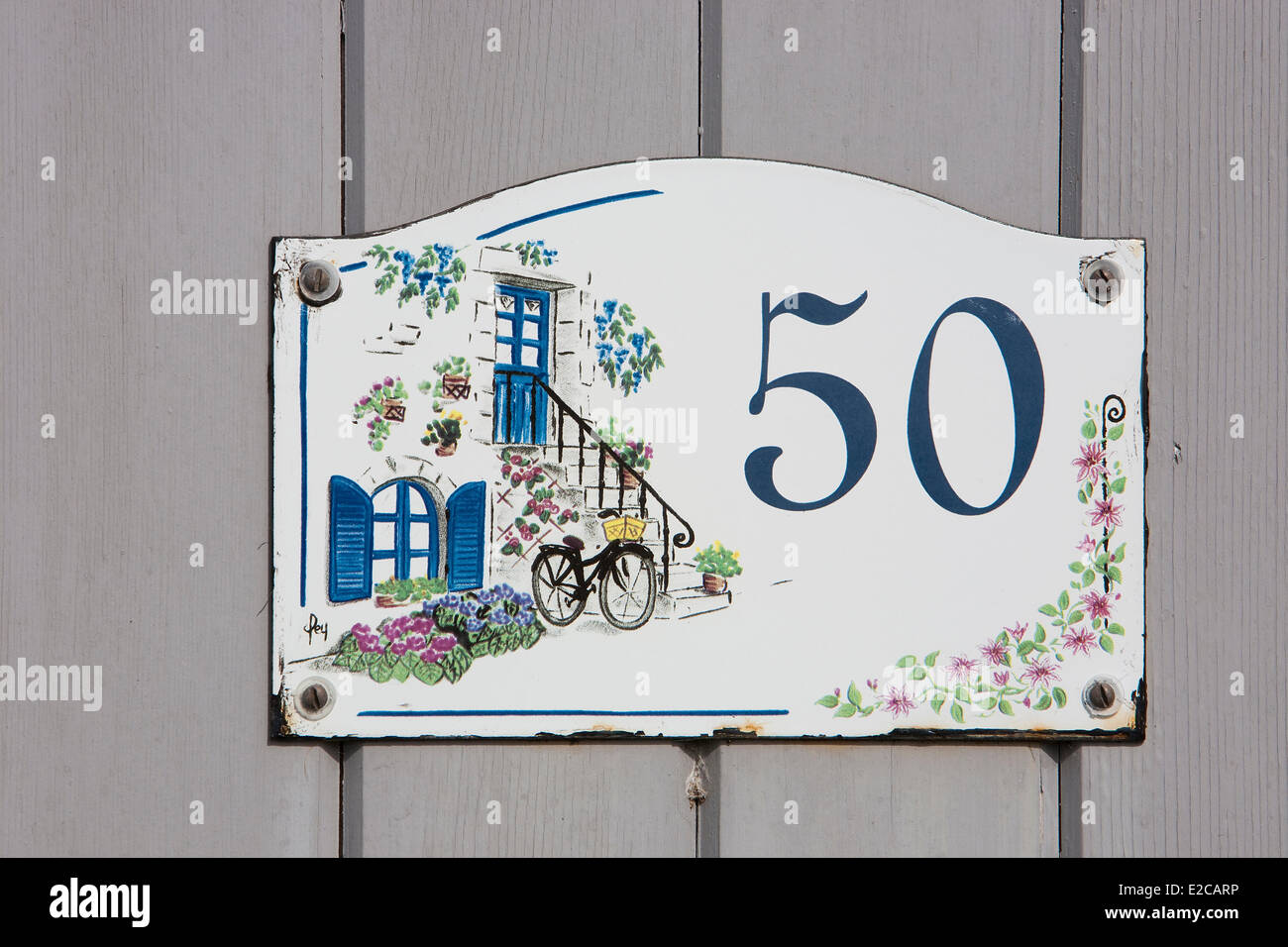 France, Charente Maritime, Ile de Re, Loix, house sign Stock Photo - Alamy