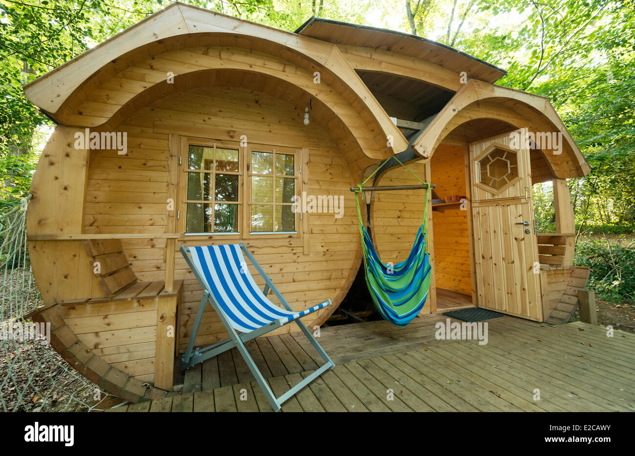France, Morbihan, Le Roc Saint Andre, the baricanes cabin of the ...