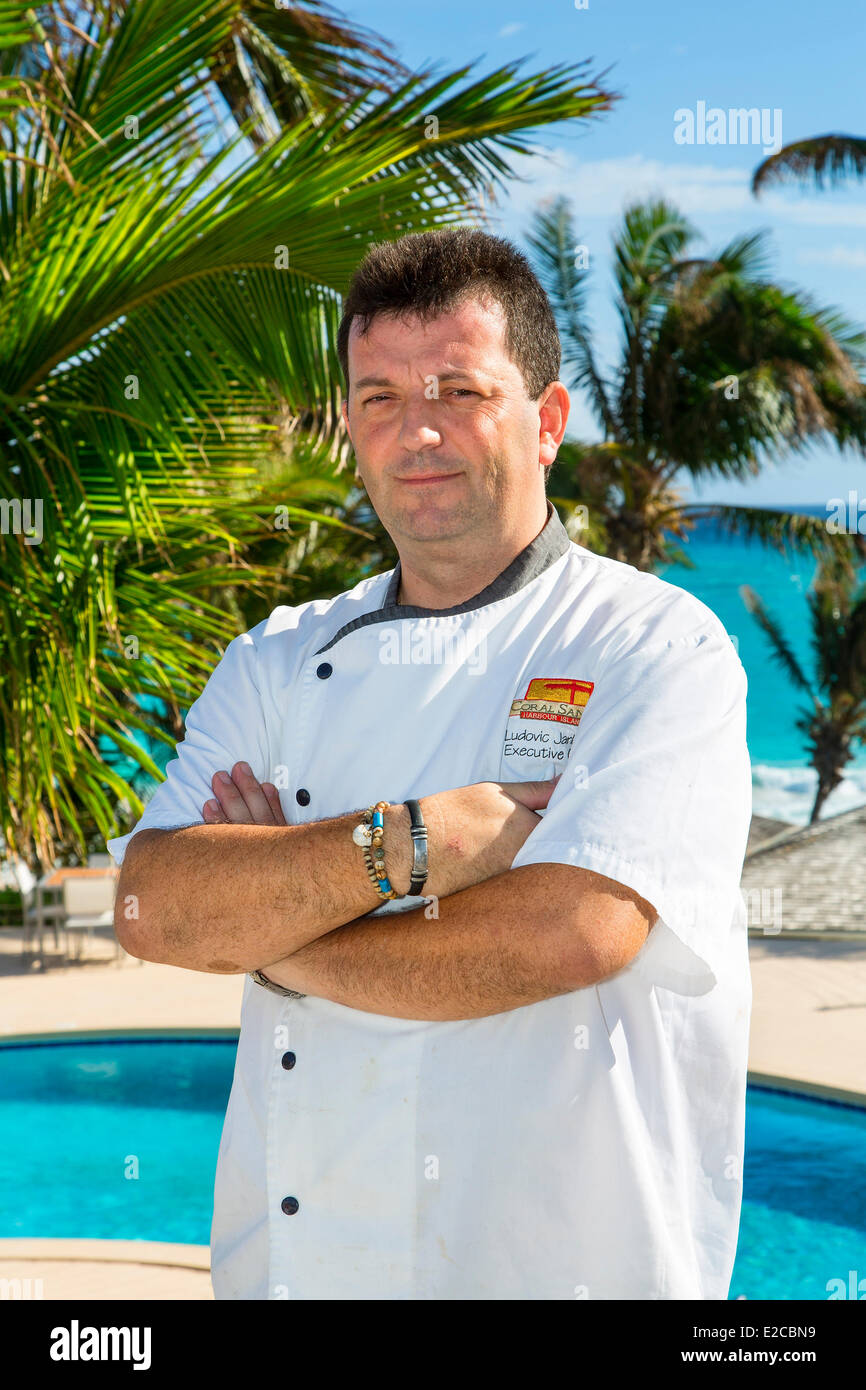 Bahamas, Harbour Island, portrait of Ludovic Jarland, French Chef of ...