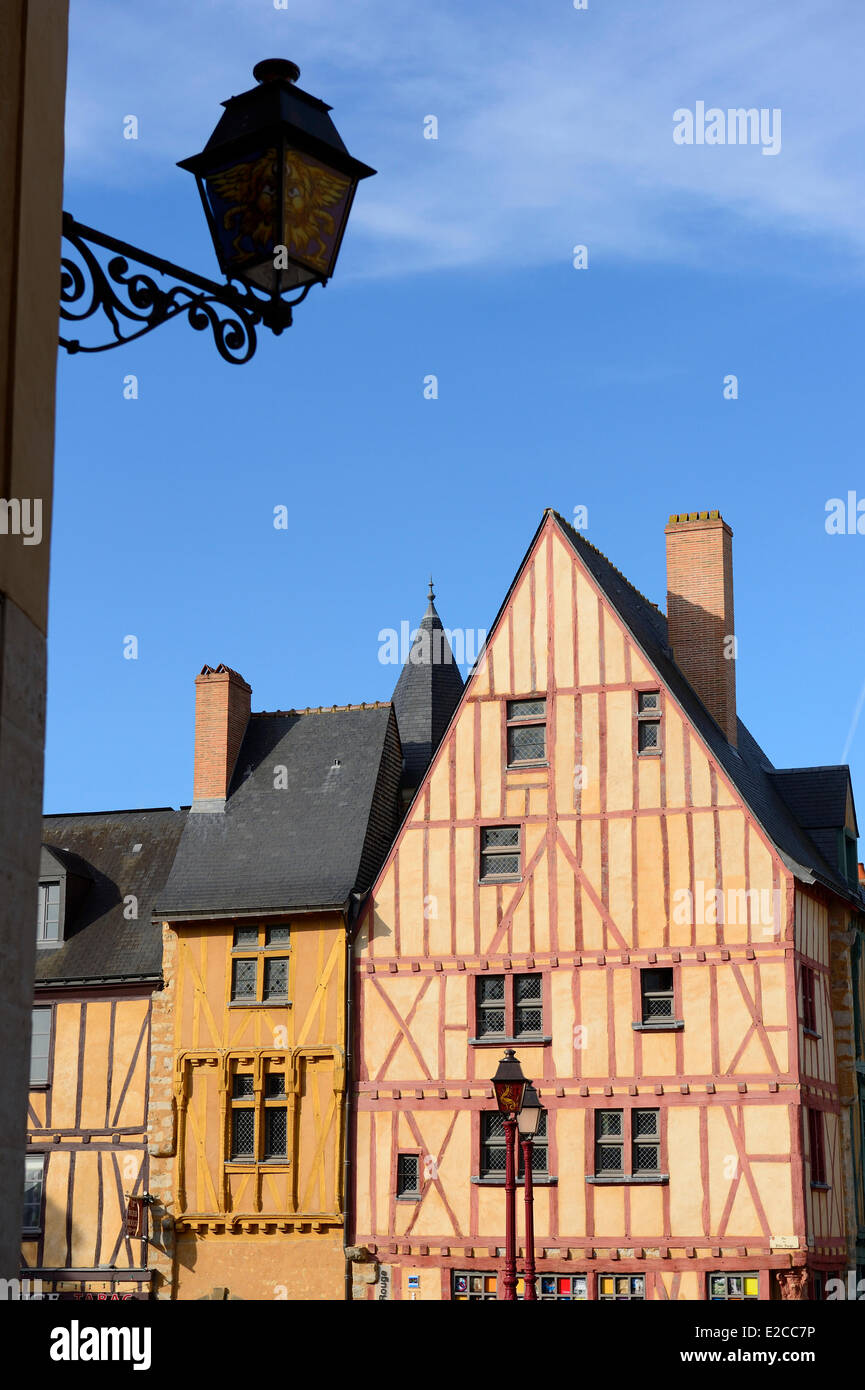 France, Sarthe, Le Mans, Cite Plantagenet , half timbered architecture ...