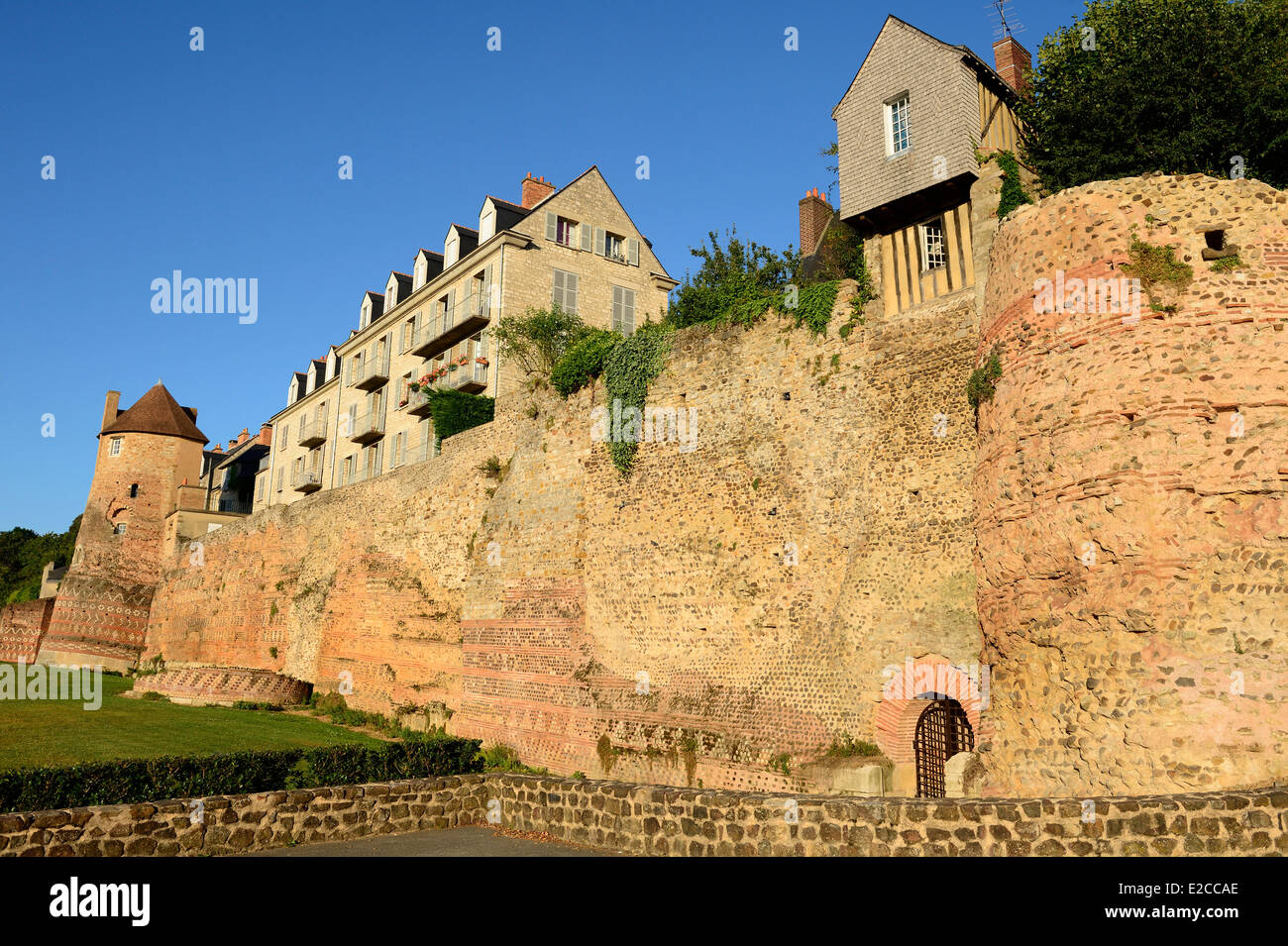 France, Sarthe, Le Mans,Cite Plantagenet (Old Town), the Roman wall and ...
