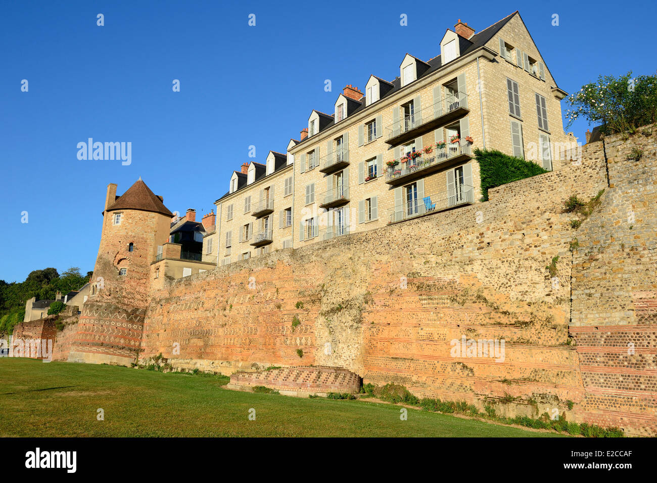 France, Sarthe, Le Mans,Cite Plantagenet (Old Town), the Roman wall and ...