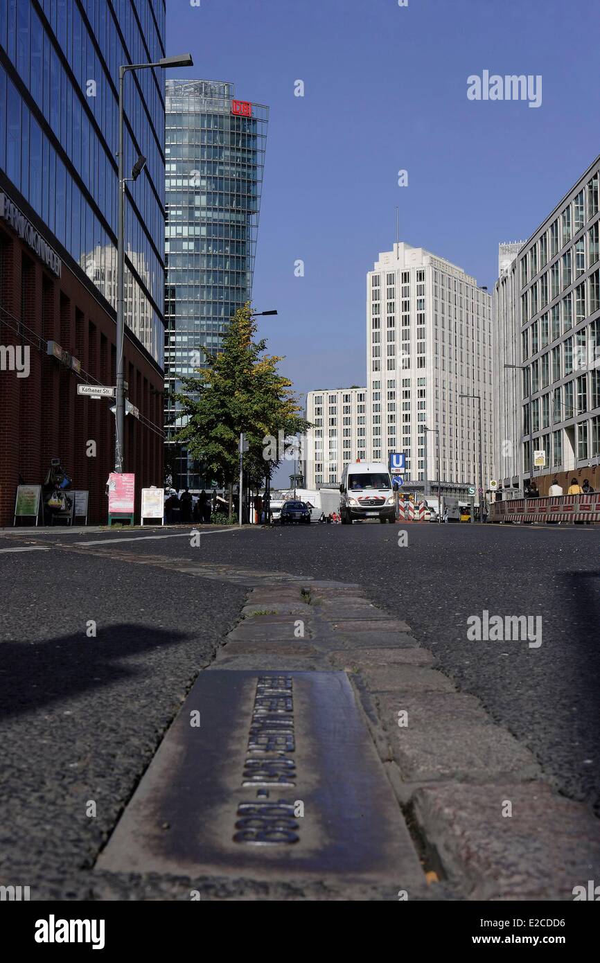 Germany, Berlin, Potsdamer Platz, plot showing former location of the ...