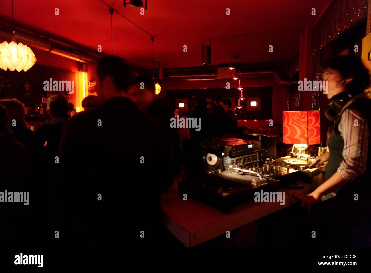 Germany, Berlin, Mitte, Astro Bar disc jockey in the district of ...
