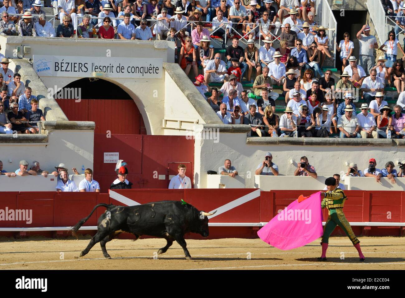 France, Herault, Beziers, annual feria of the city, bullfight in ...