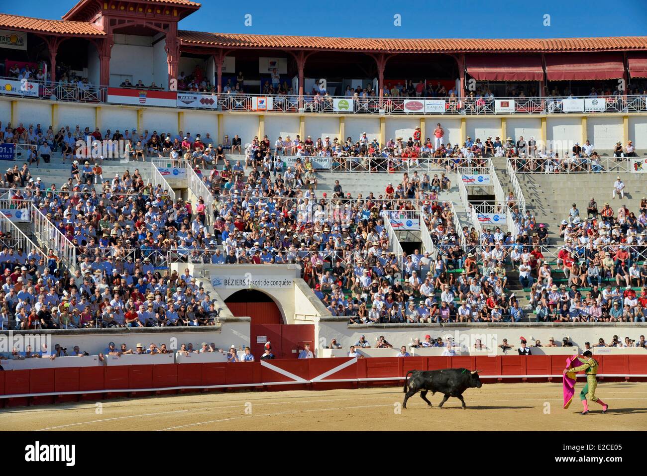 France, Herault, Beziers, annual feria of the city, bullfight in ...