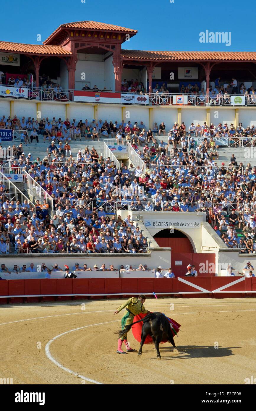 France, Herault, Beziers, annual feria of the city, bullfight in ...