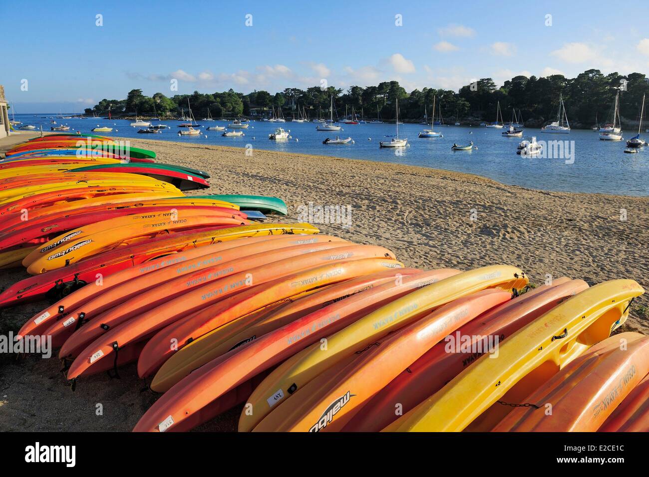 France, Finistere, Benodet, Coq beach in the Odet estuary Stock Photo ...