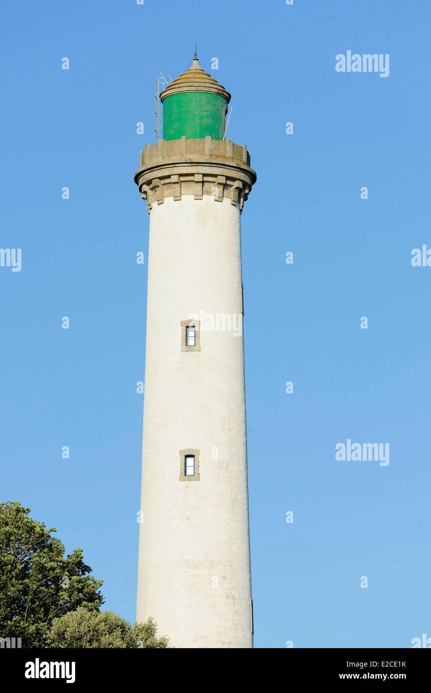 France, Finistere, Benodet, the lighthouse of Benodet (or fire of the ...