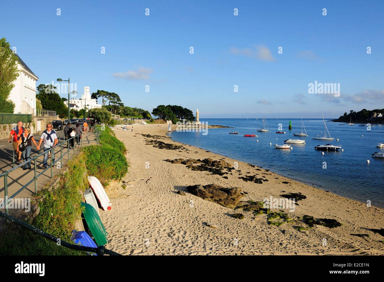 France, Finistere, Benodet, Coq beach in the Odet estuary Stock Photo ...